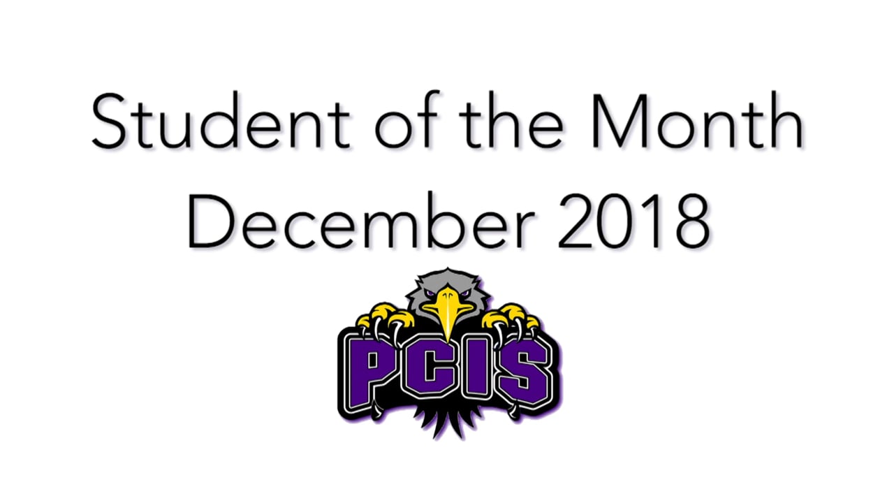 PCIS Student of the Month – December 2018 – Plymouth EDTV